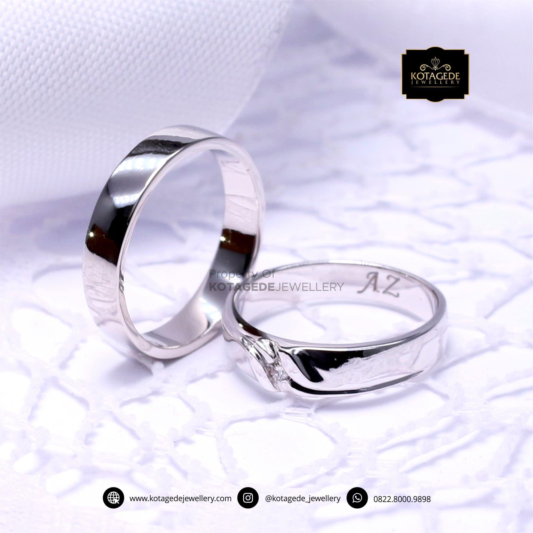 Cincin Couple Platinum-Emas Putih | PT0052WG | Cincin Kawin Tunangan